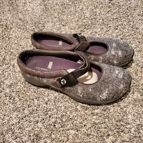 Merrell | Shoes | Merrell Encore Mary Jane Flat Gray Wool | Poshmark